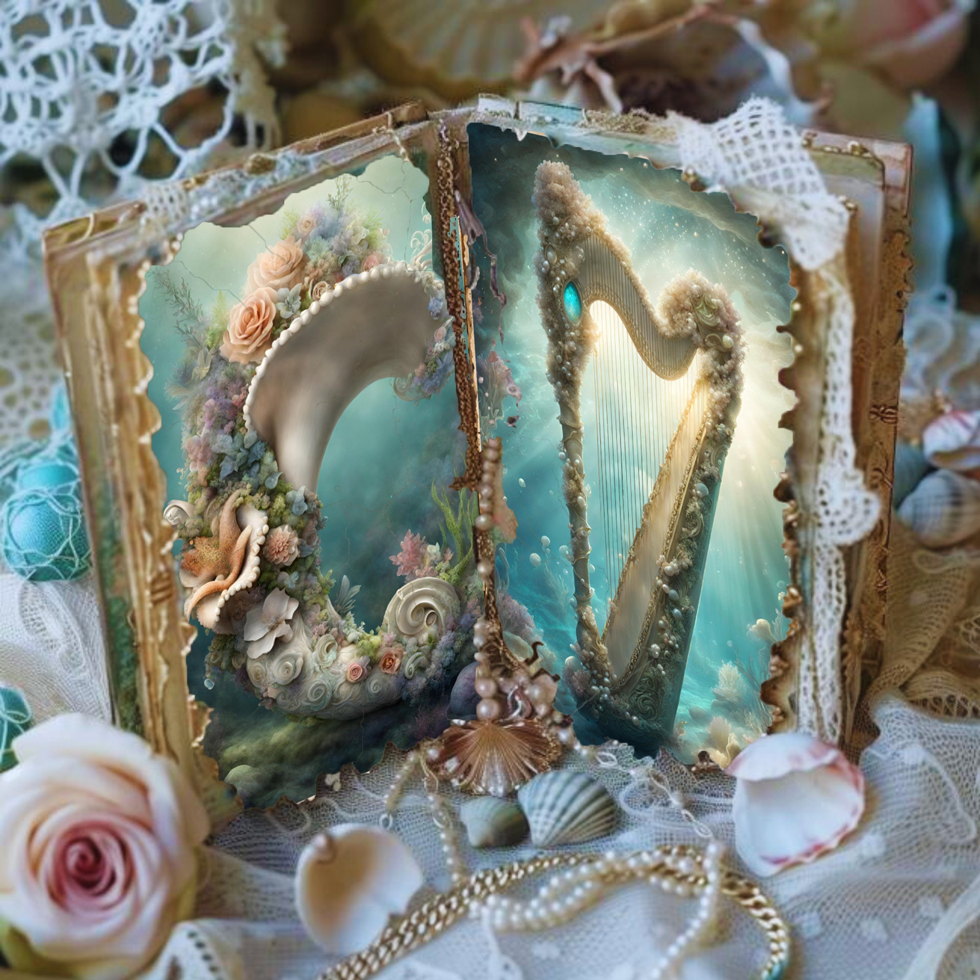 Digital Download | Mermaids Printable Pages | Mermaid Junk Journal ...