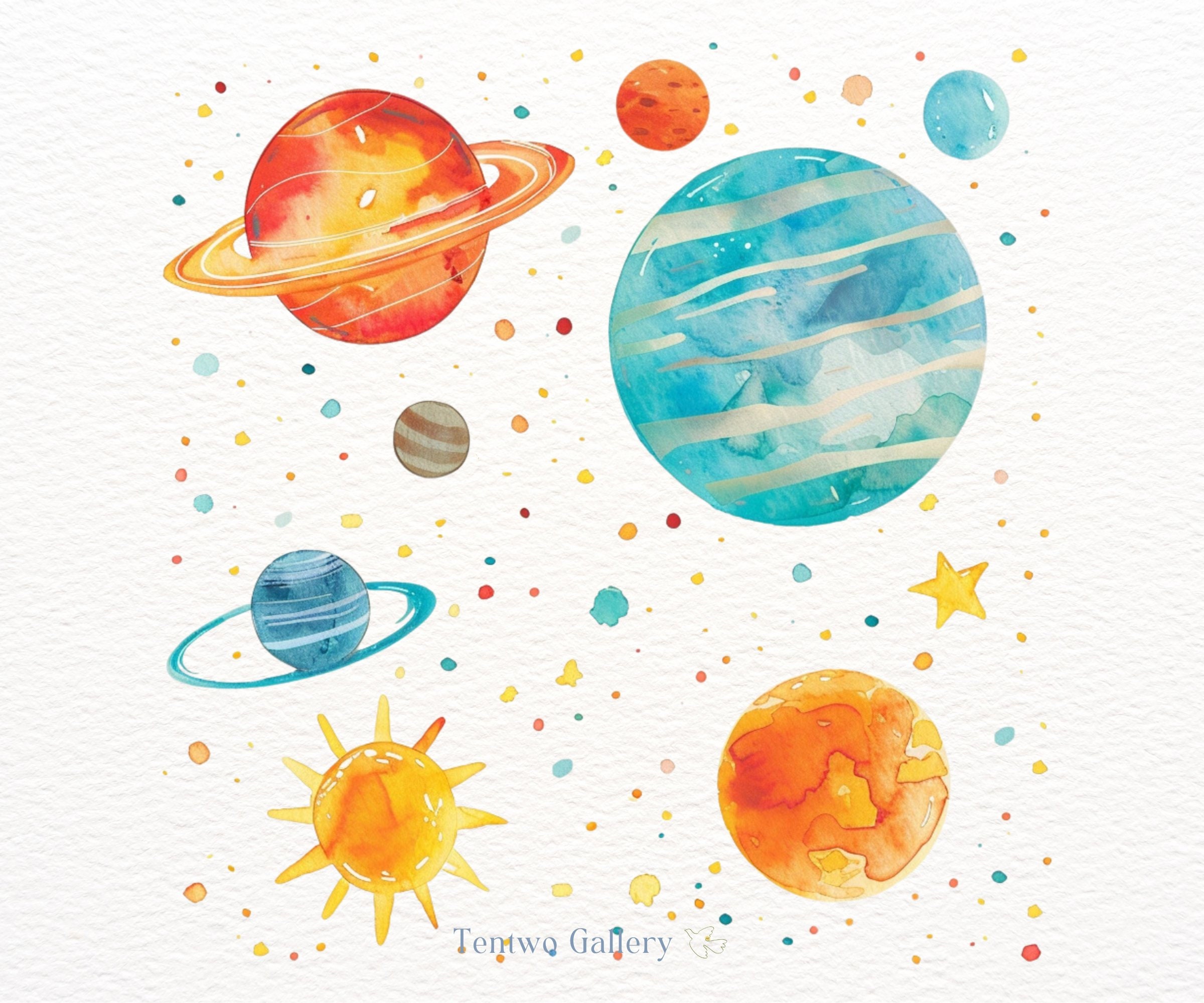 Watercolor Space Clipart, Astronaut Nursery Clipart, Astronaut ...