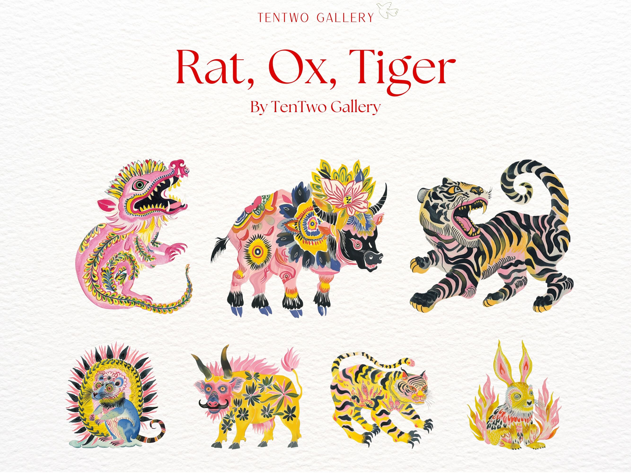 Chinese Zodiac Animals Clipart, Eastern Astrology Graphics, Chinese ...