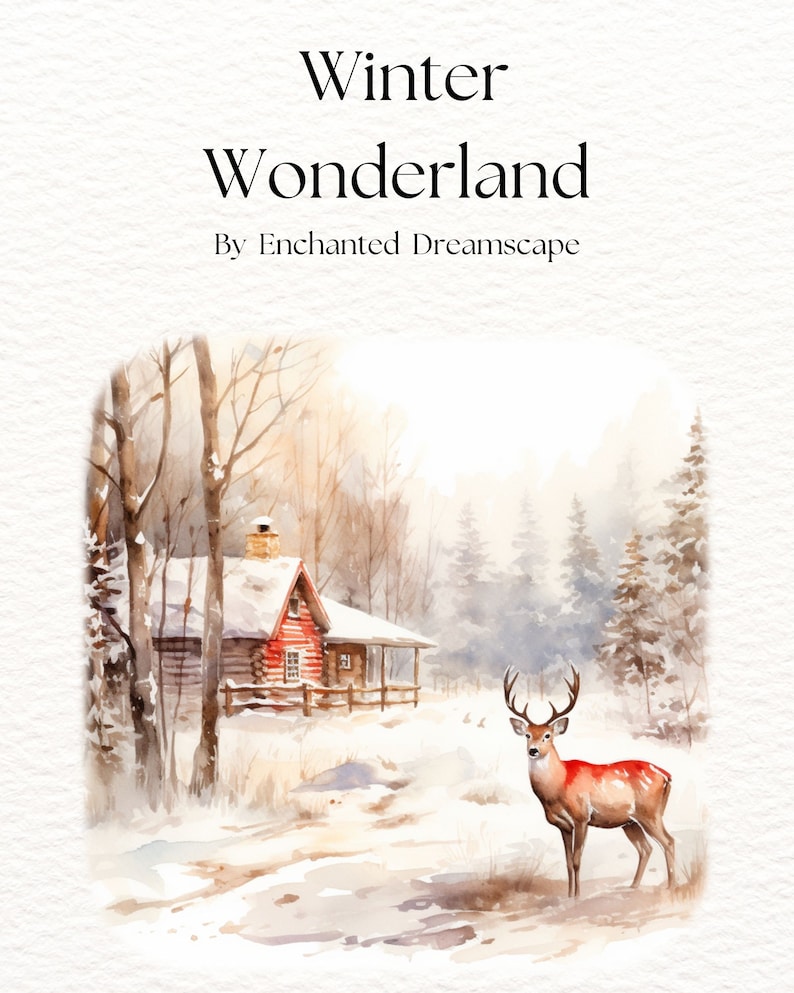 Winter Wonderland Clipart Bundle Watercolor Clipart Winter - Etsy