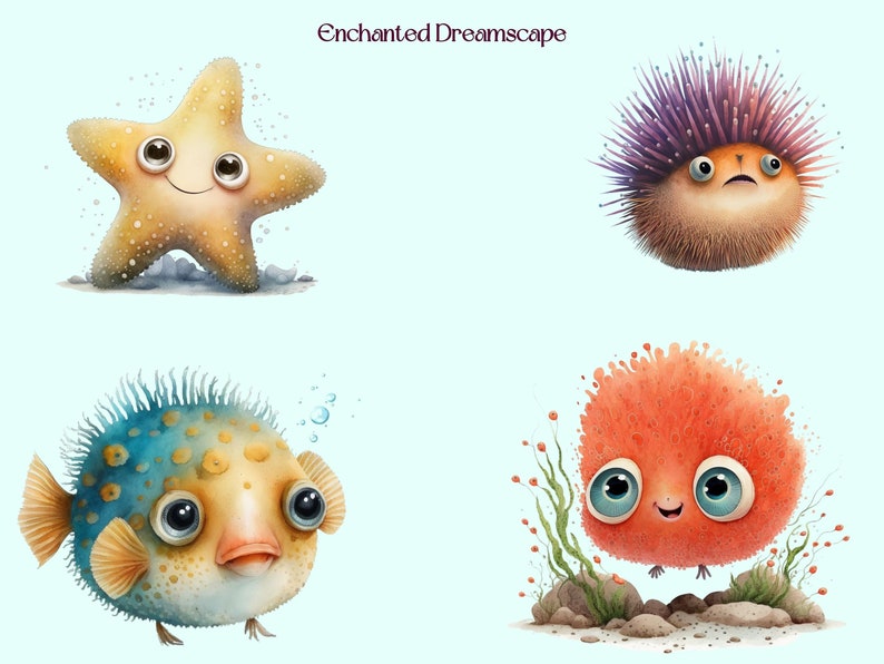 Watercolour Ocean Animals Clipart Under the Sea Clipart - Etsy