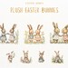 Easter Bunnies Clipart, Cute Plush Toy Bunny Clipart, Watercolor Floral ...