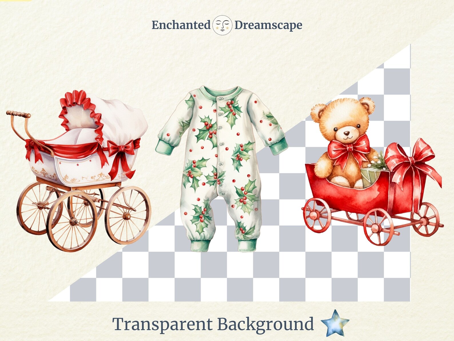 Christmas Baby Clipart Bundle Watercolor Clipart - Etsy