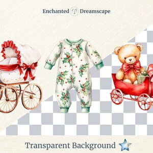 Christmas Baby Clipart Bundle | Watercolor Clipart | Babyshower ...