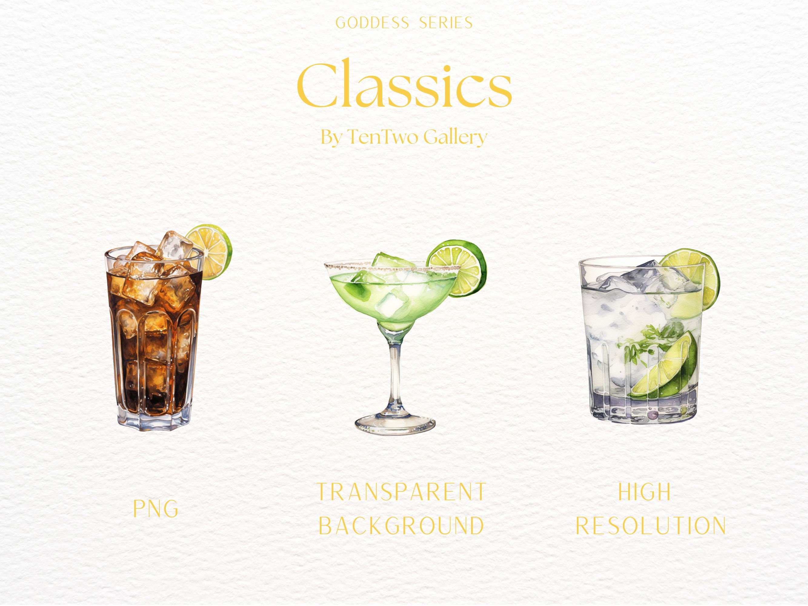 Watercolour Summer Drinks Clipart, Summer Cocktails PNG, Summertime ...