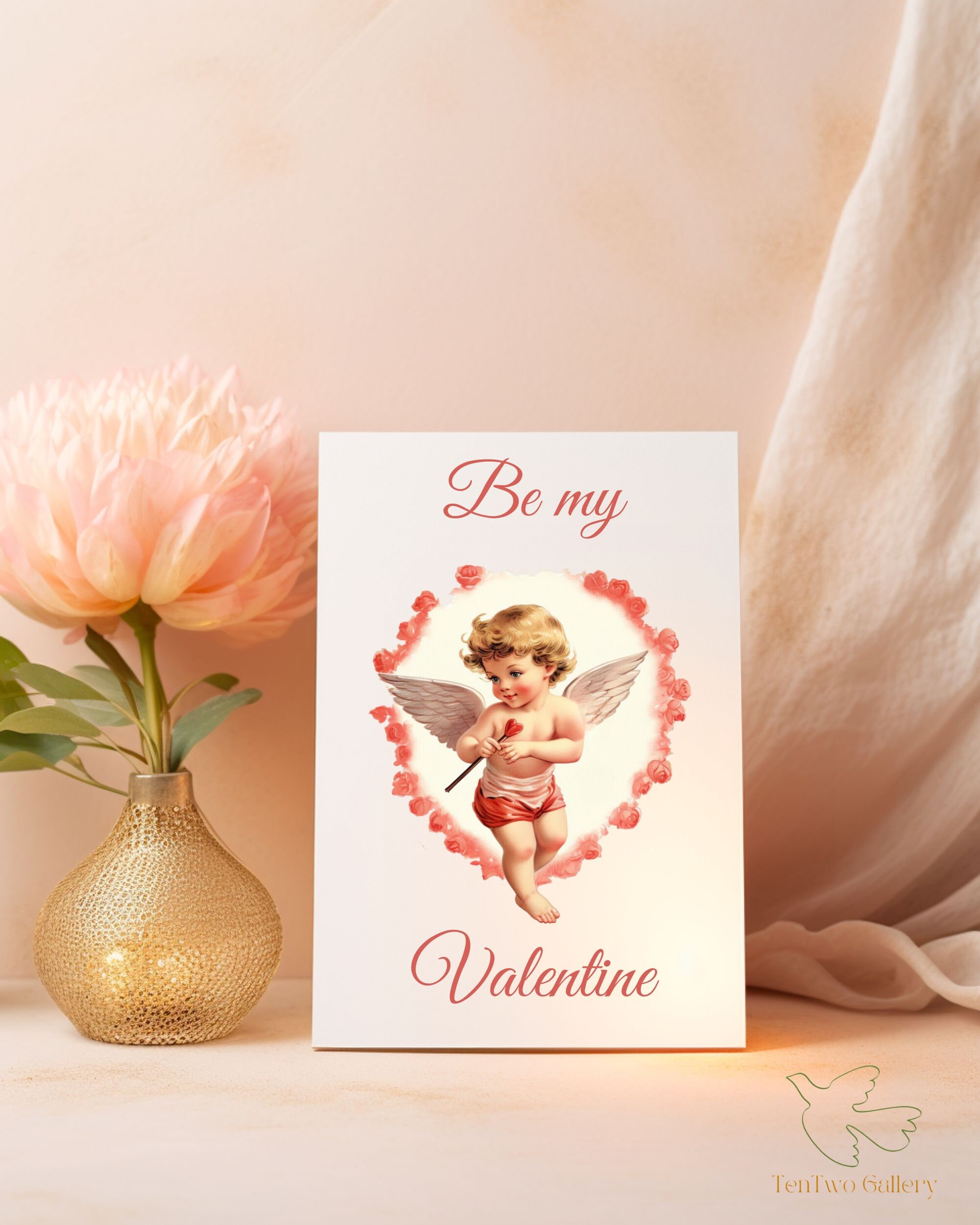 Classic Cupid Illustrations Clipart Vintage Valentines Clipart ...