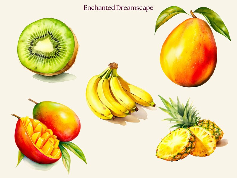 Watercolour Summer Fruits Clipart Bundle Fruit PNG - Etsy