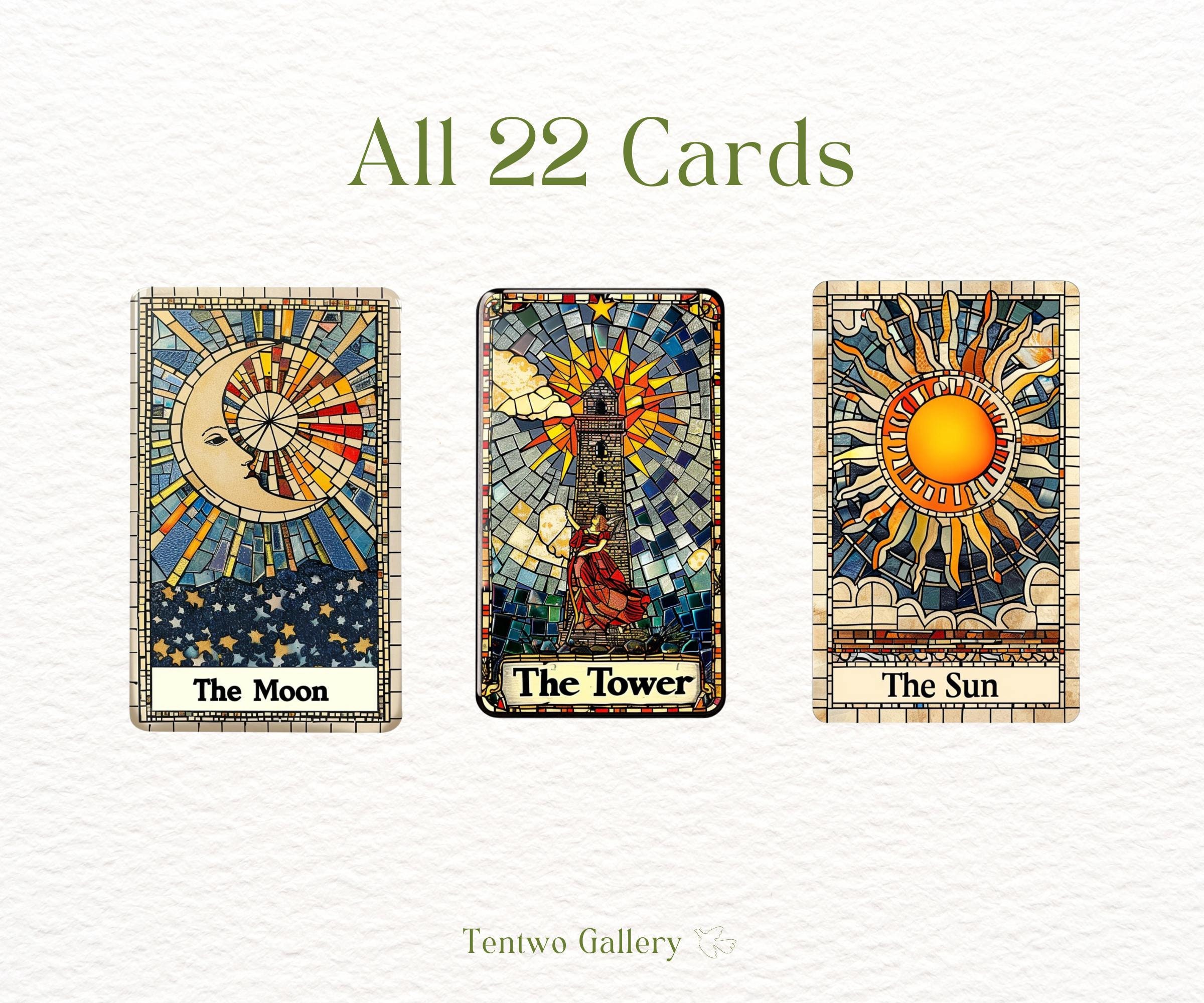Tarot Card Clipart, Mosaic Tarot Reading Cards Graphics, Psychic ...