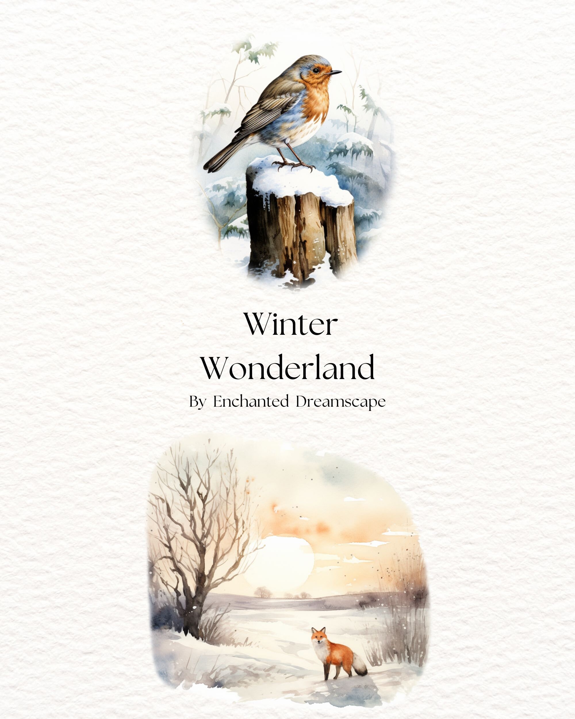 Winter Wonderland Clipart Bundle Watercolor Clipart Winter - Etsy