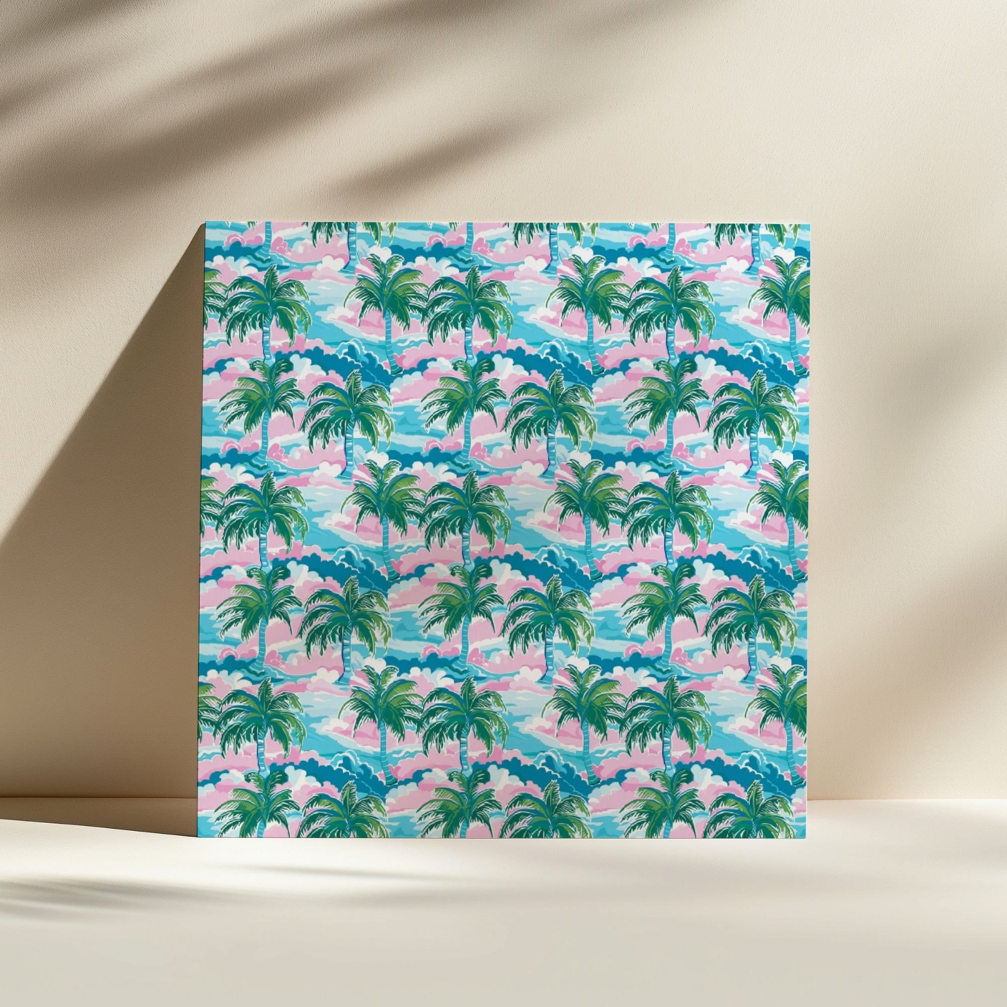 Neon Beach Seamless Digital Paper, Printable Summer Beachy Scrapbook ...