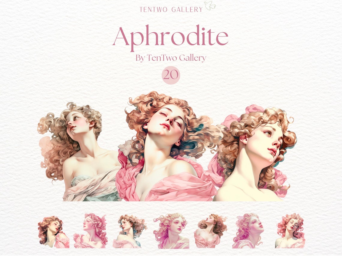 Vintage Aphrodite Clipart, Love Goddess Clipart, Greek Mythology PNG ...