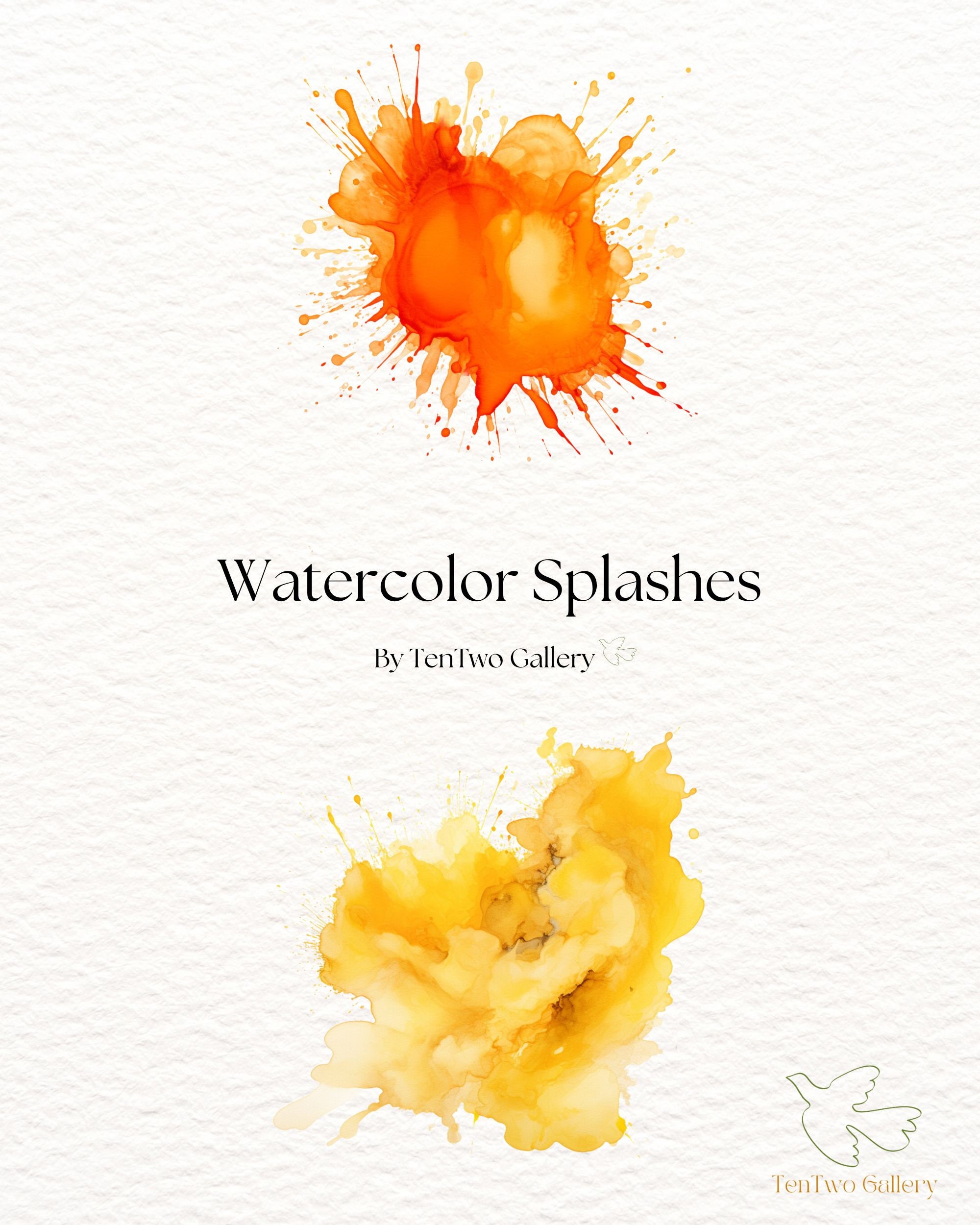 Watercolor Color Splash Clipart Watercolor Paint Splatter Alcohol Ink ...