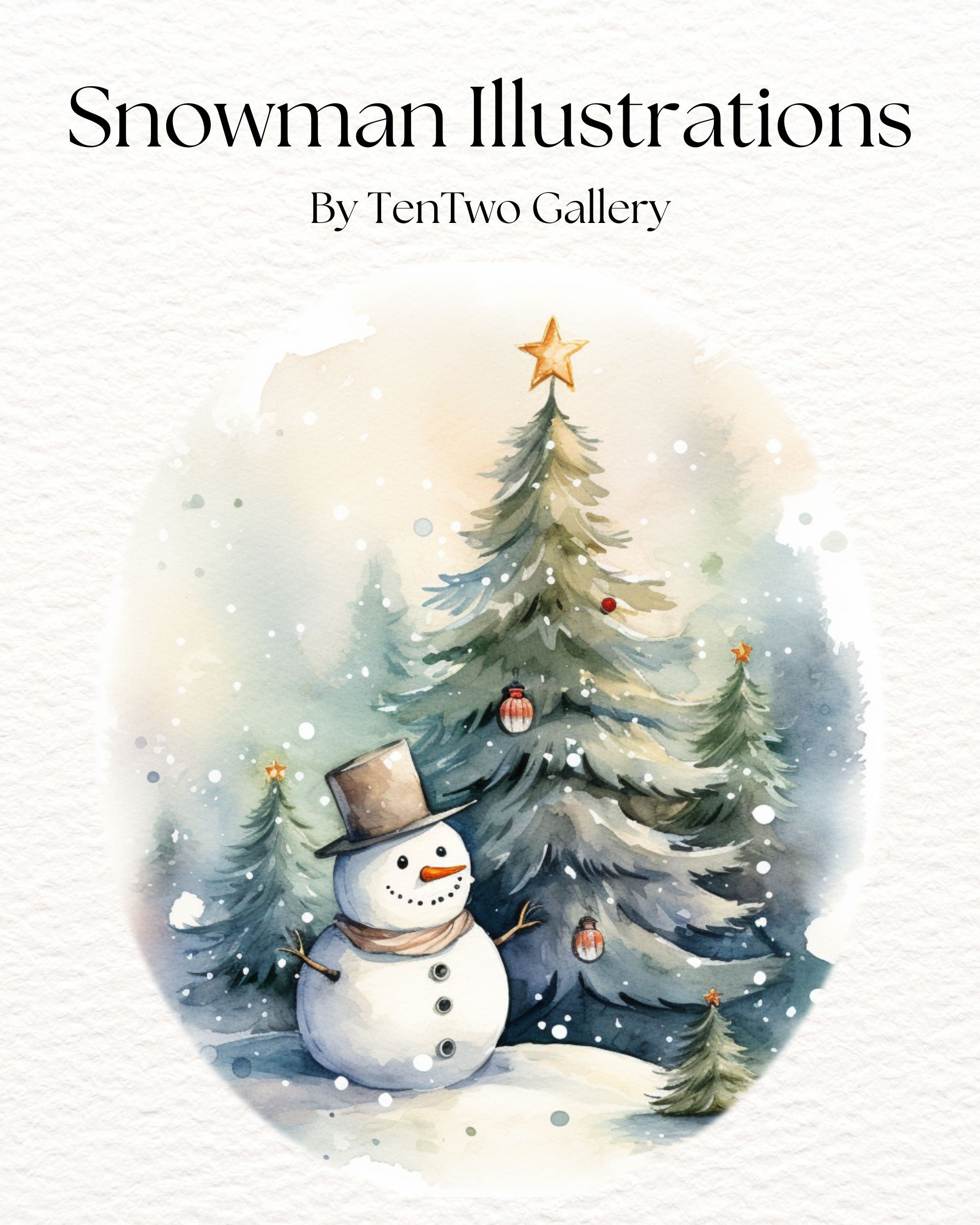 Snowman Clipart Set Watercolor Snowmen Clipart Christmas Sublimation ...