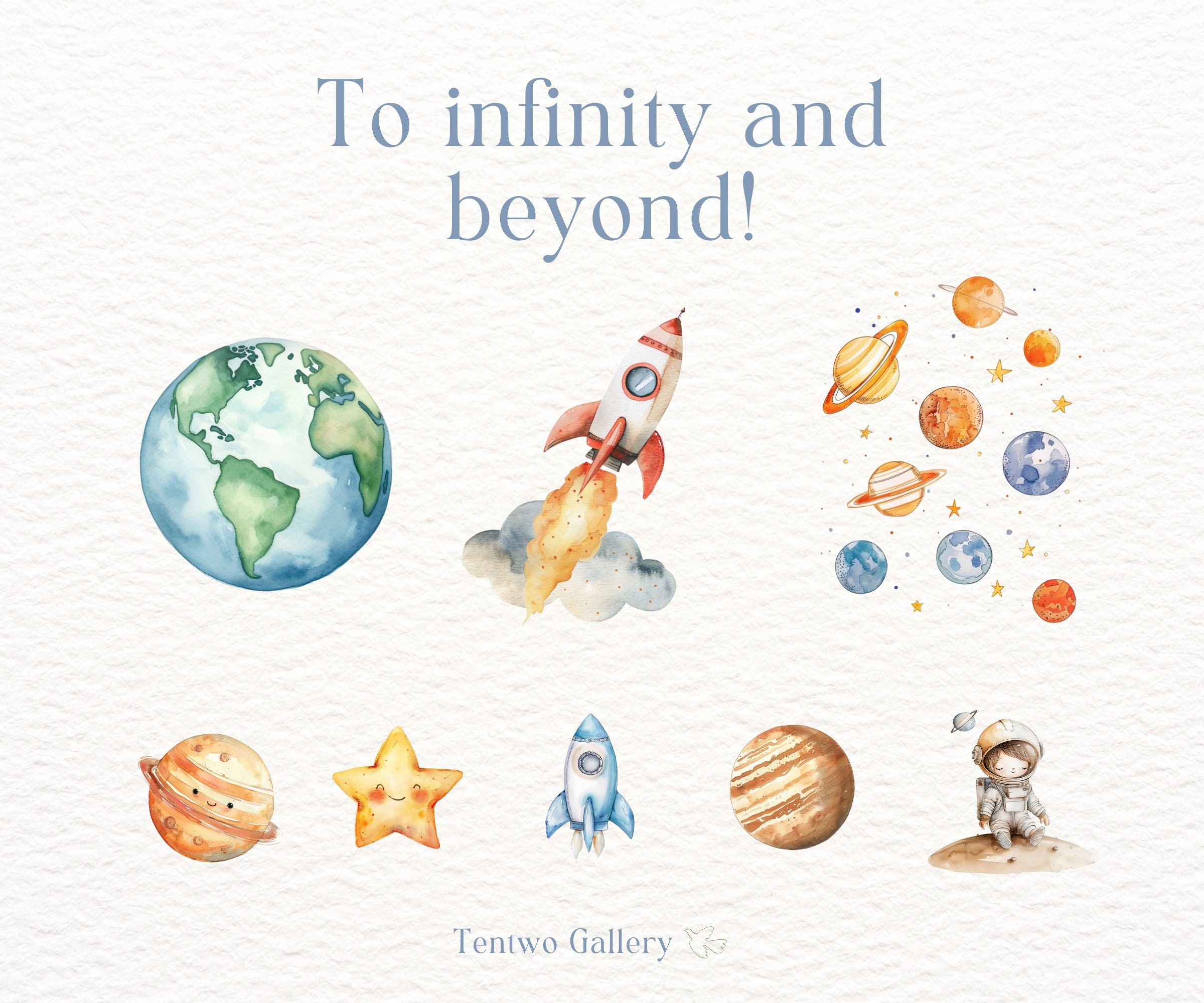 Watercolor Space Clipart, Astronaut Nursery Clipart, Astronaut ...