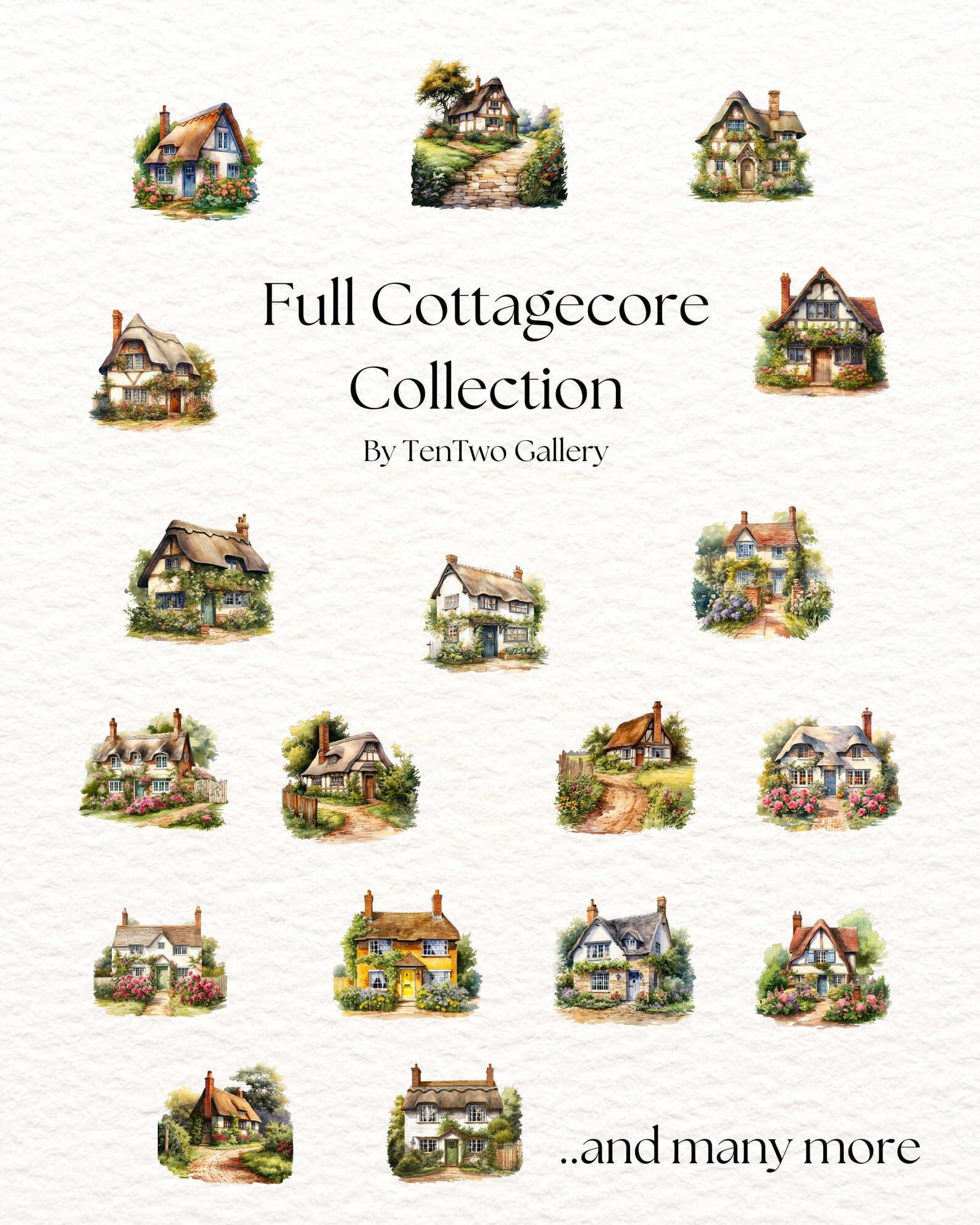 Full Cottagecore Clipart Collection, Cottages PNG, Fairycore, Farmcore ...