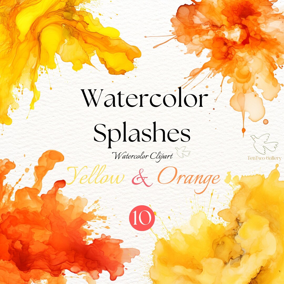 Watercolor Color Splash Clipart | Watercolor Paint Splatter | Alcohol ...