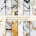 Marble in White and Gold Seamless Digital Paper, Printable Marble ...