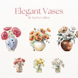 Watercolour Poppy Flowers Clipart, Floral Bouquets, Poppy Wreaths ...