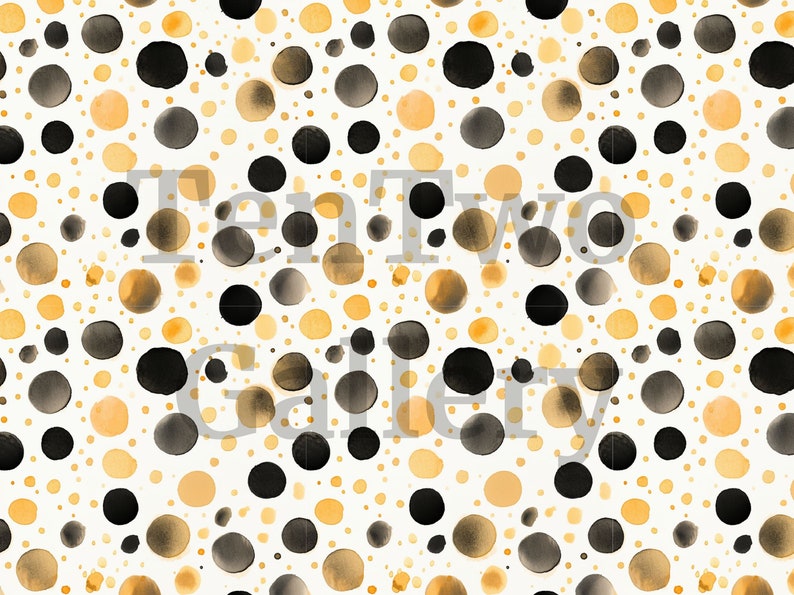 Black and Gold Confetti Seamless Pattern, Watercolor File for Fabric ...