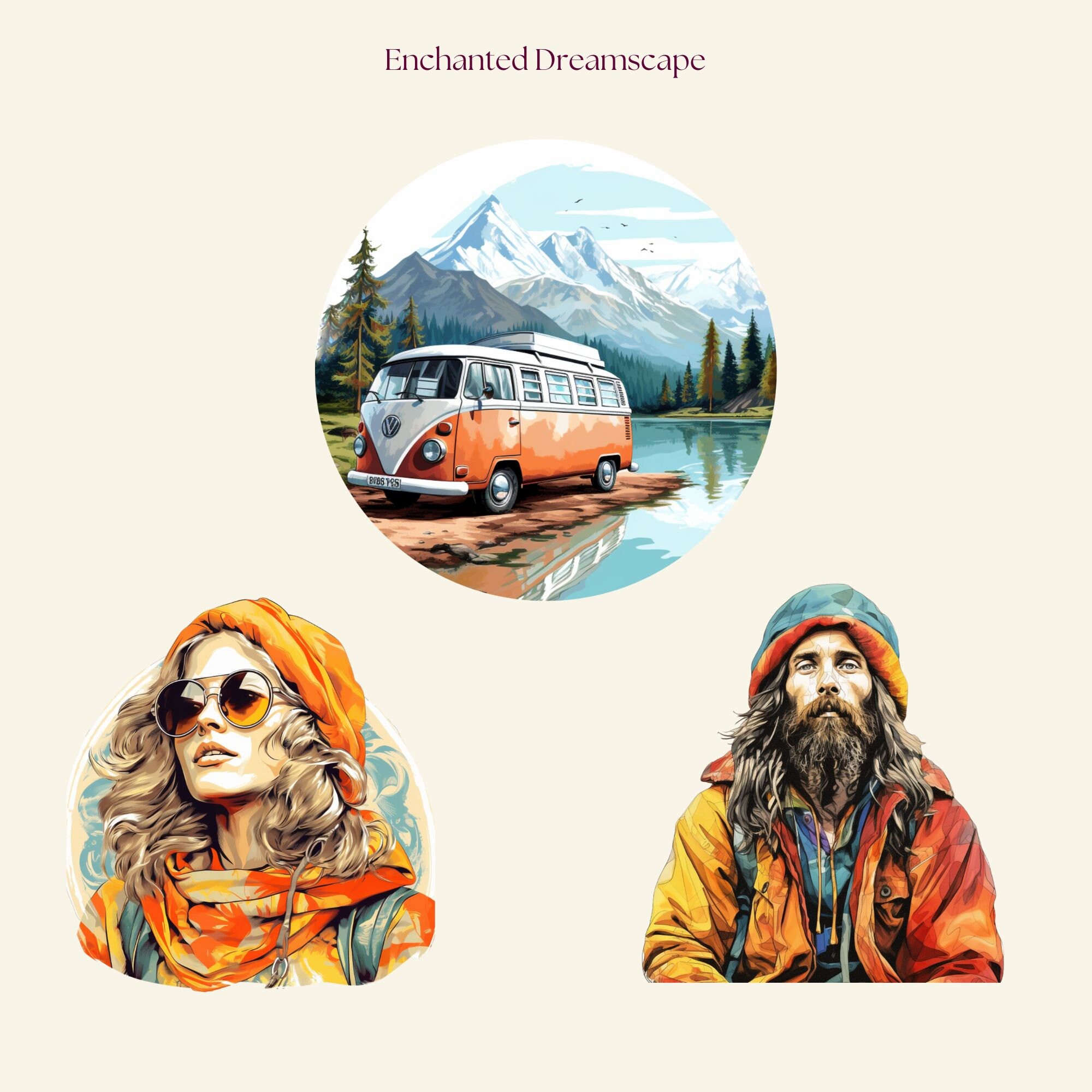 70's Backpackers Clipart Bundle Vintage Outdoor Clipart Hiking Clipart ...