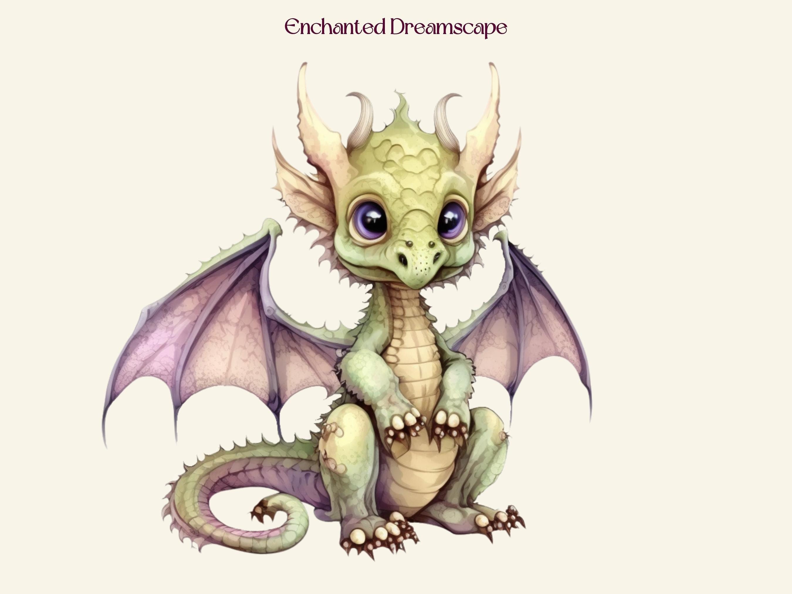 Cute Dragons Clipart Watercolour Clipart Adorable Dragons - Etsy