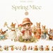 Watercolor Spring Mice Clipart, Cute Mice Clipart, Spring Sublimation ...