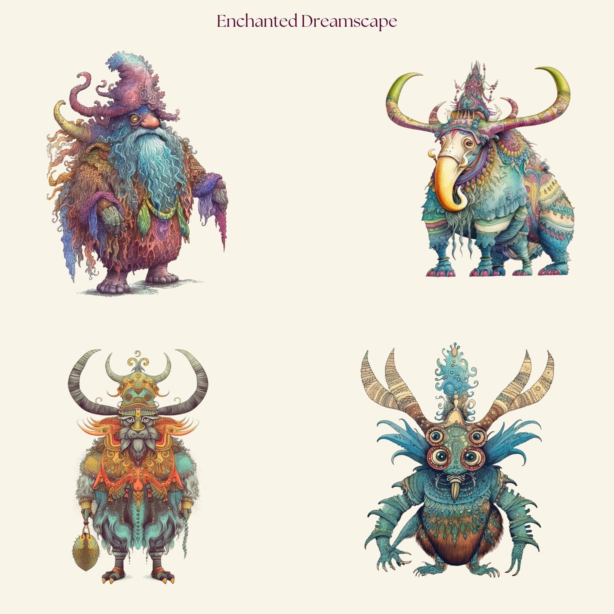 Hippie Fantasy Creatures Clipart Fantasy Sublimation - Etsy