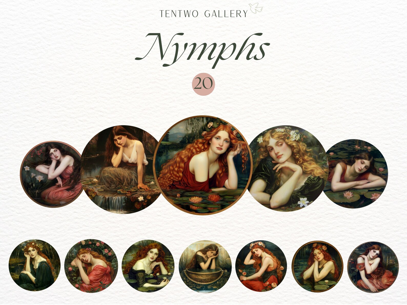 Nymphs Clipart, Vintage Nymph Graphics, Greek Mythology Sublimation ...