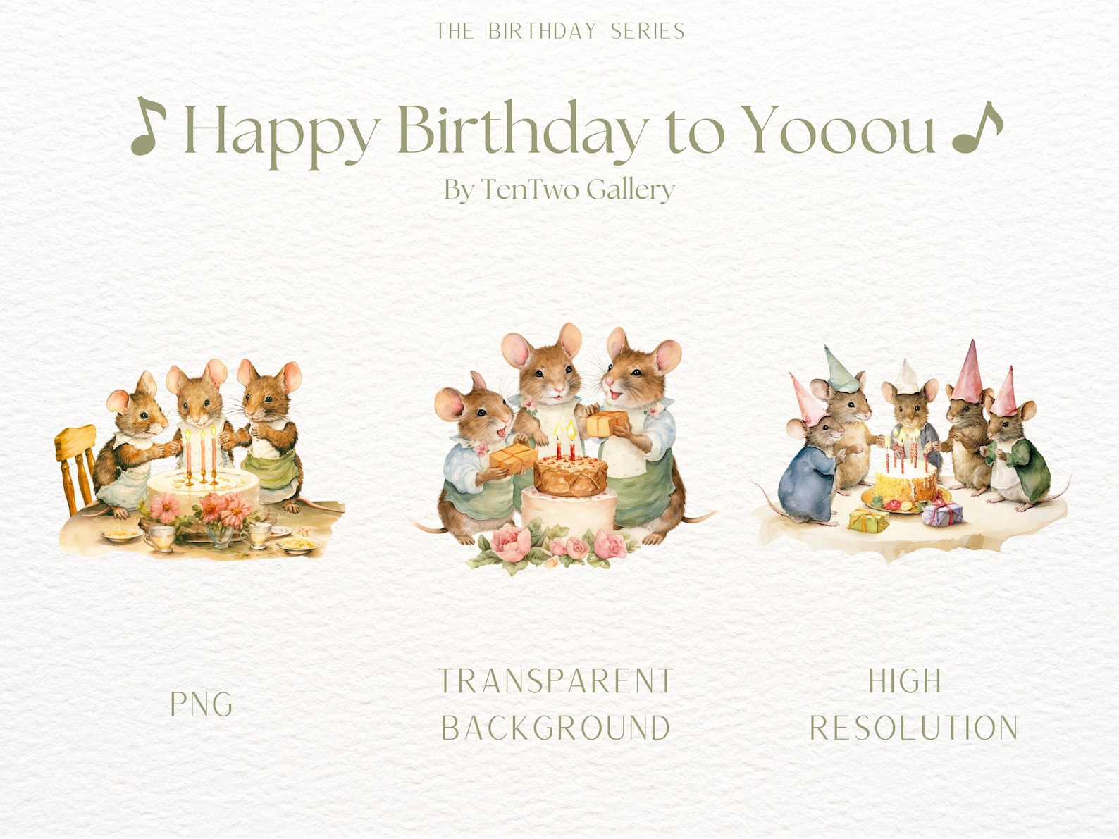 Birthday Mice Clipart, Celebration Graphics, Cute Mice Clipart ...