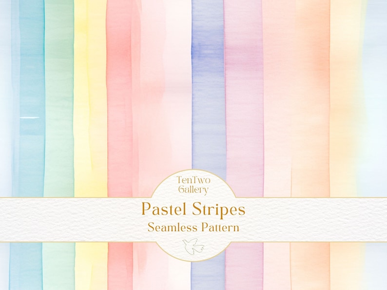 Watercolor Pastel Stripes Seamless Pattern, Pastel Lines Seamless File ...