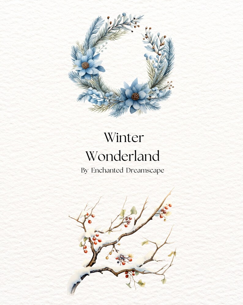 Winter Wonderland Clipart Bundle Watercolor Clipart Winter - Etsy