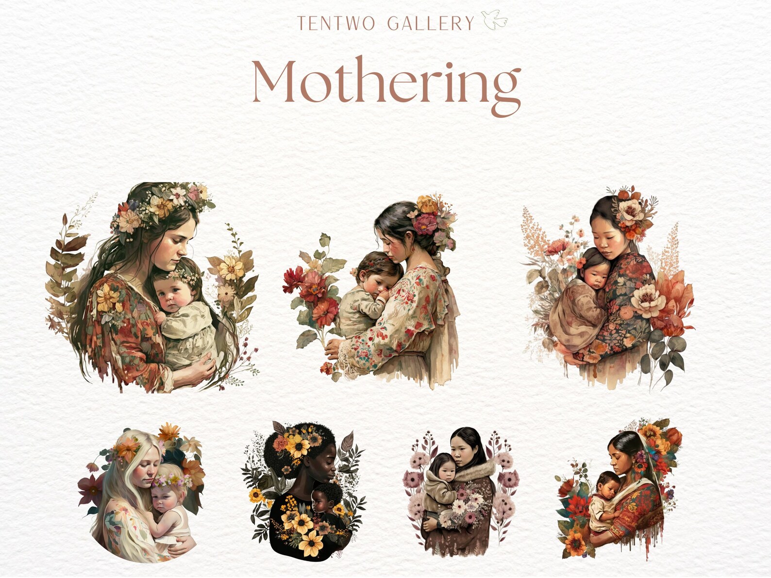 Mother's Day Clipart, Mother and Baby, Inclusive Motherhood Graphics ...