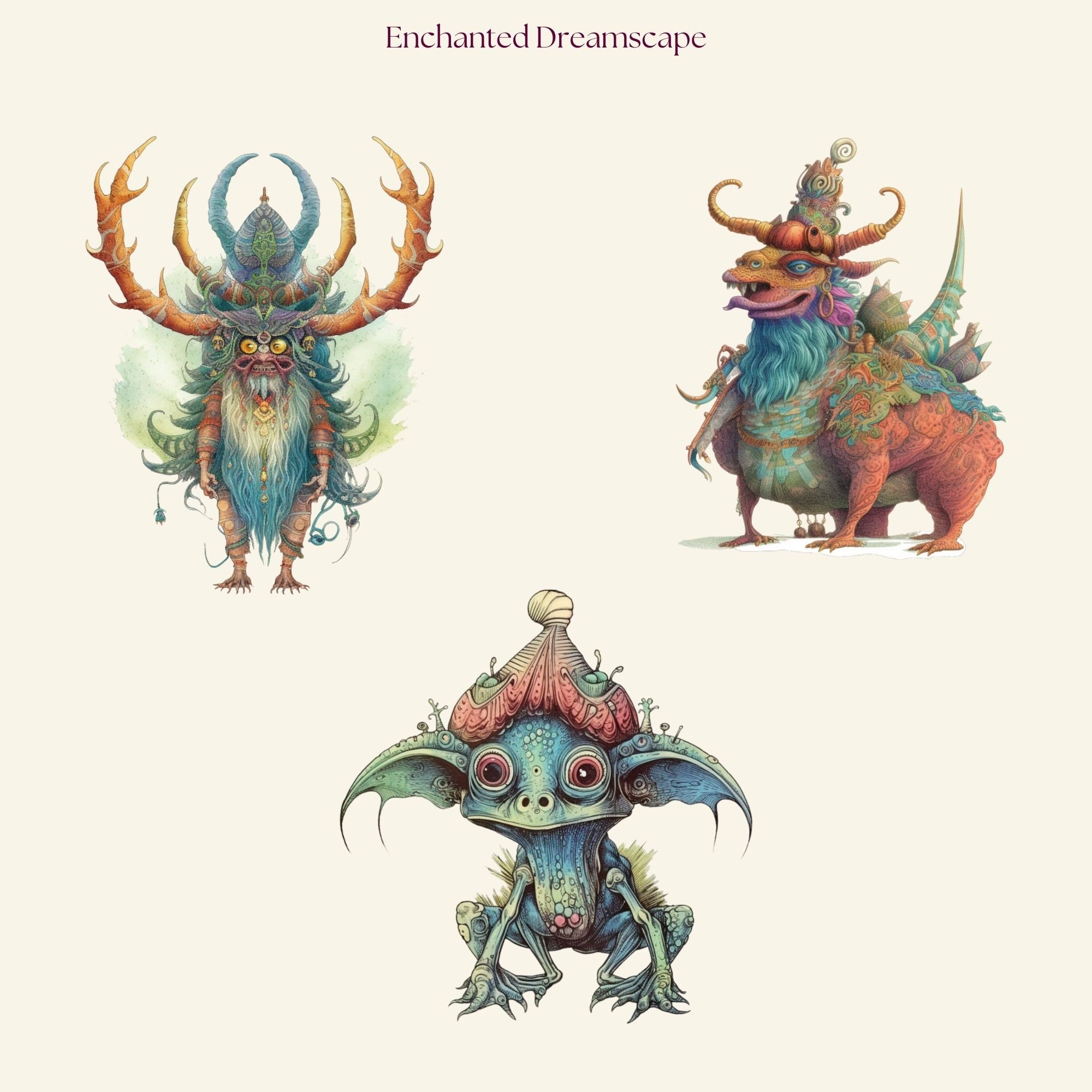 Hippie Fantasy Creatures Clipart Fantasy Sublimation - Etsy