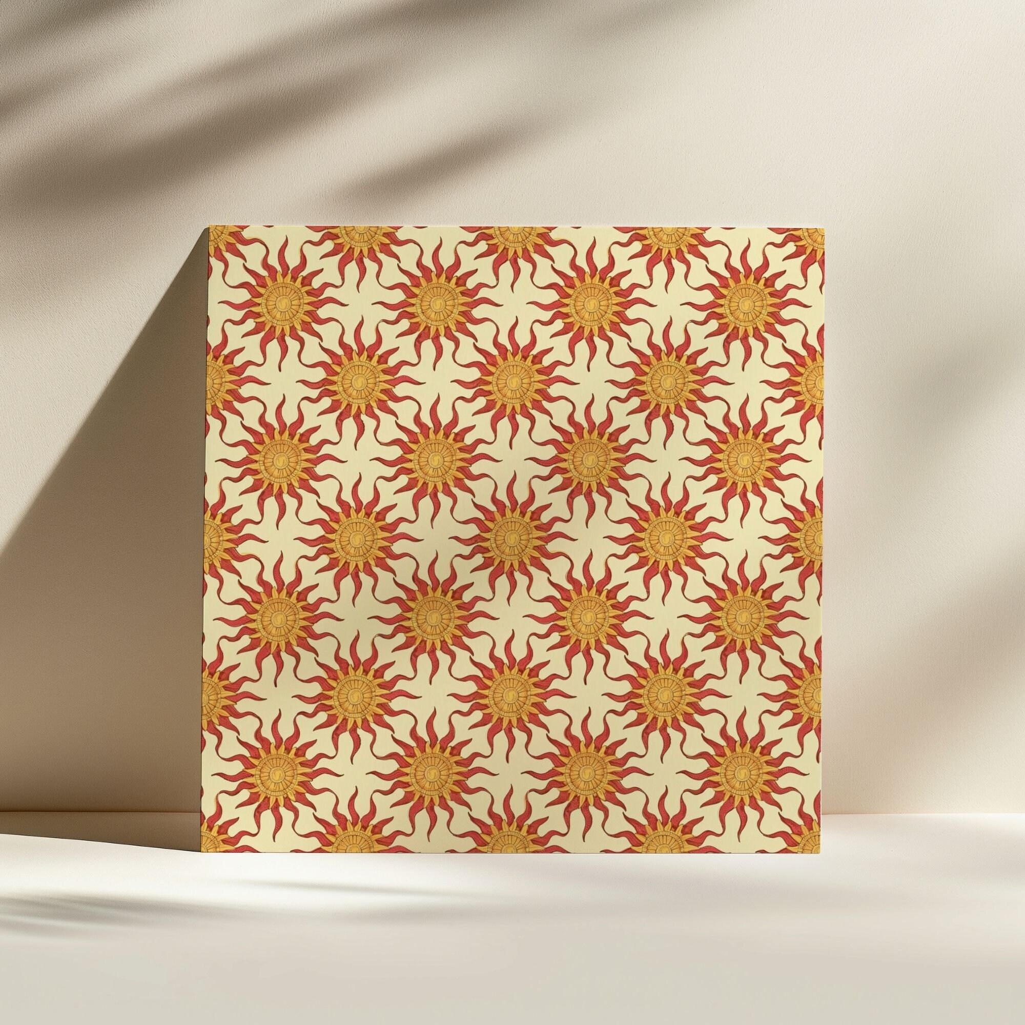 Vintage Suns Seamless Digital Paper, Printable Retro Groovy Suns ...