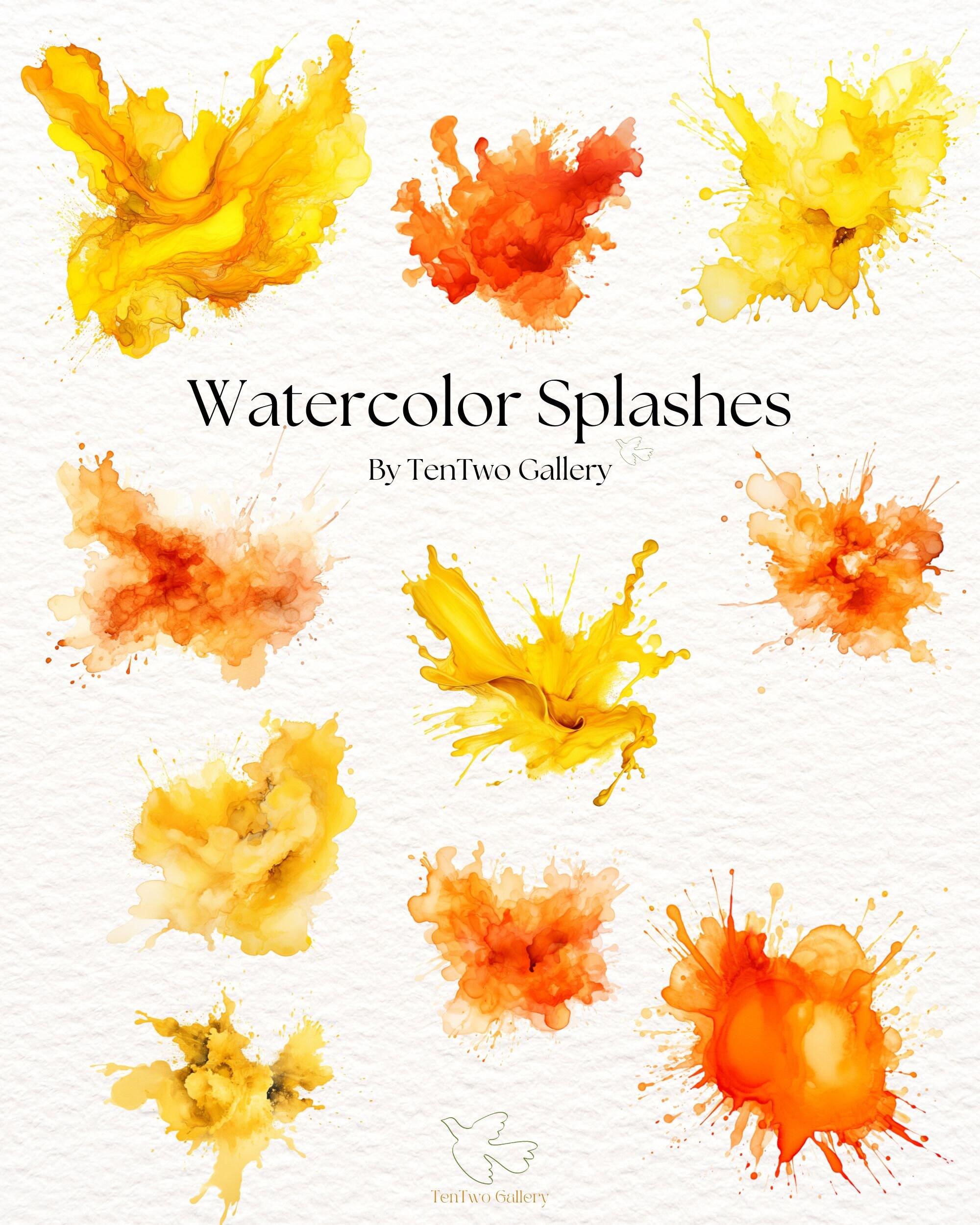 Watercolor Color Splash Clipart | Watercolor Paint Splatter | Alcohol ...