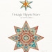 Vintage Hippie Stars Clipart | Stars PNG | Groovy Stars Illustrations ...