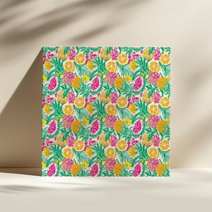 Neon Fruits Seamless Digital Paper, Printable Summer Fruit Scrapbook ...