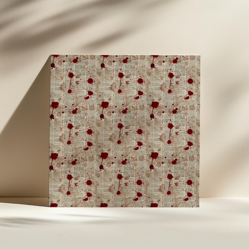 Bloody Newspaper Seamless Digital Paper, Printable Spooky Scrapbook ...