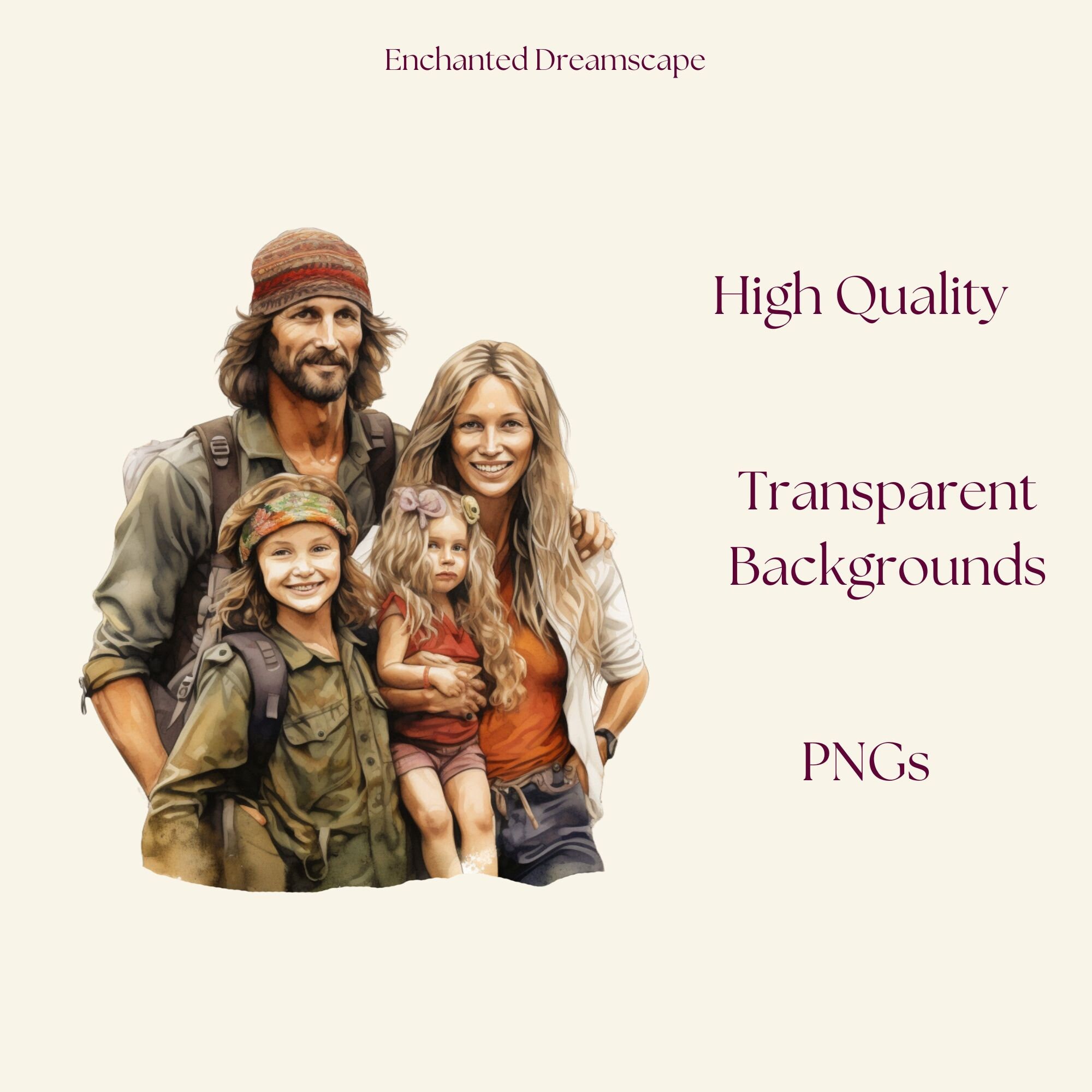 70's Backpackers Clipart Bundle Vintage Outdoor Clipart Hiking Clipart ...