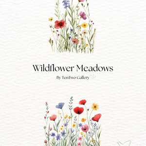 Watercolor Floral Clipart | Wildflower Borders Clipart | Floral Border ...