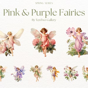 Spring Fairies Clipart, Flower Fairy Clipart, Spring Sublimation ...