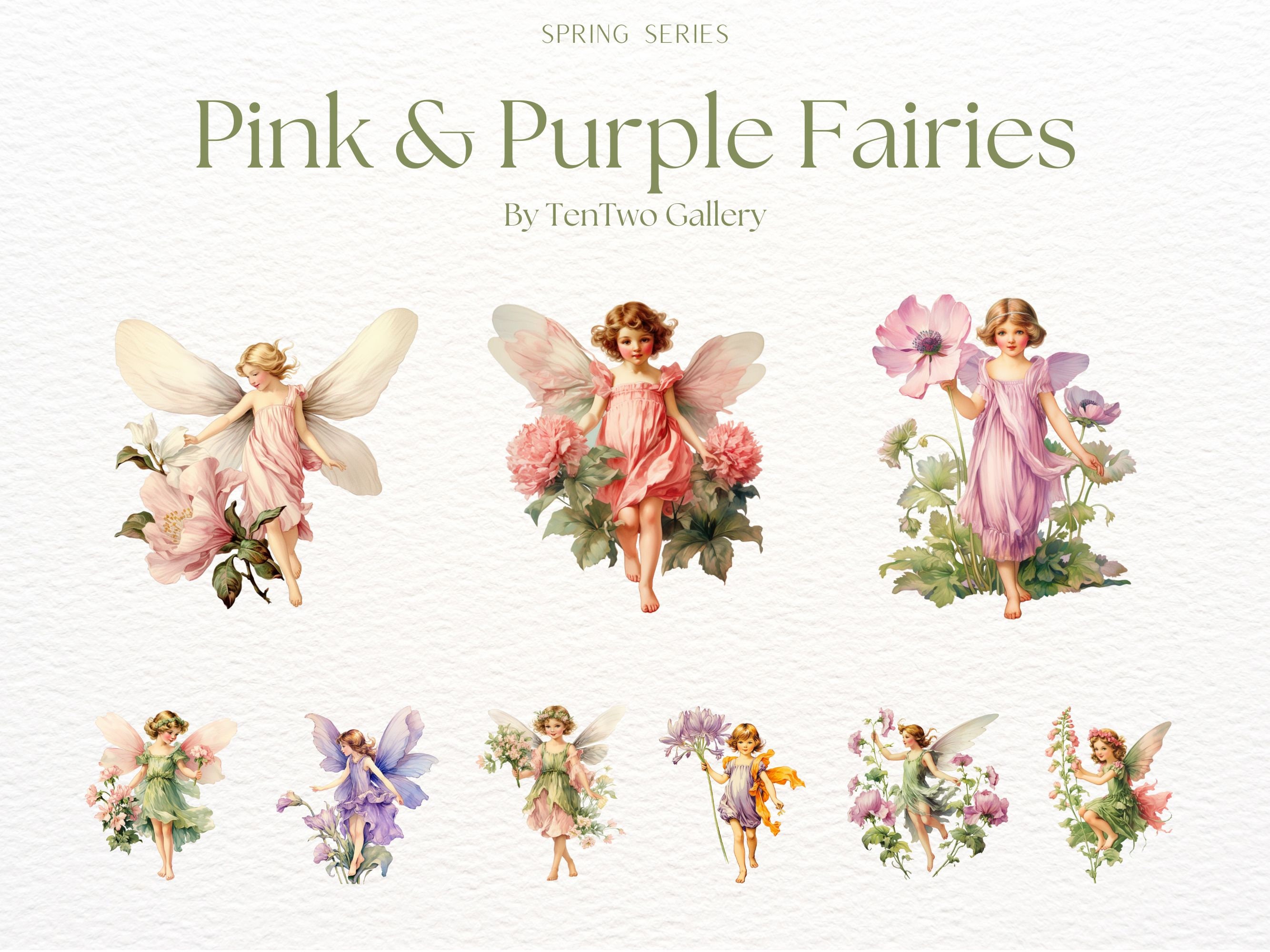 Spring Fairies Clipart, Flower Fairy Clipart, Spring Sublimation ...