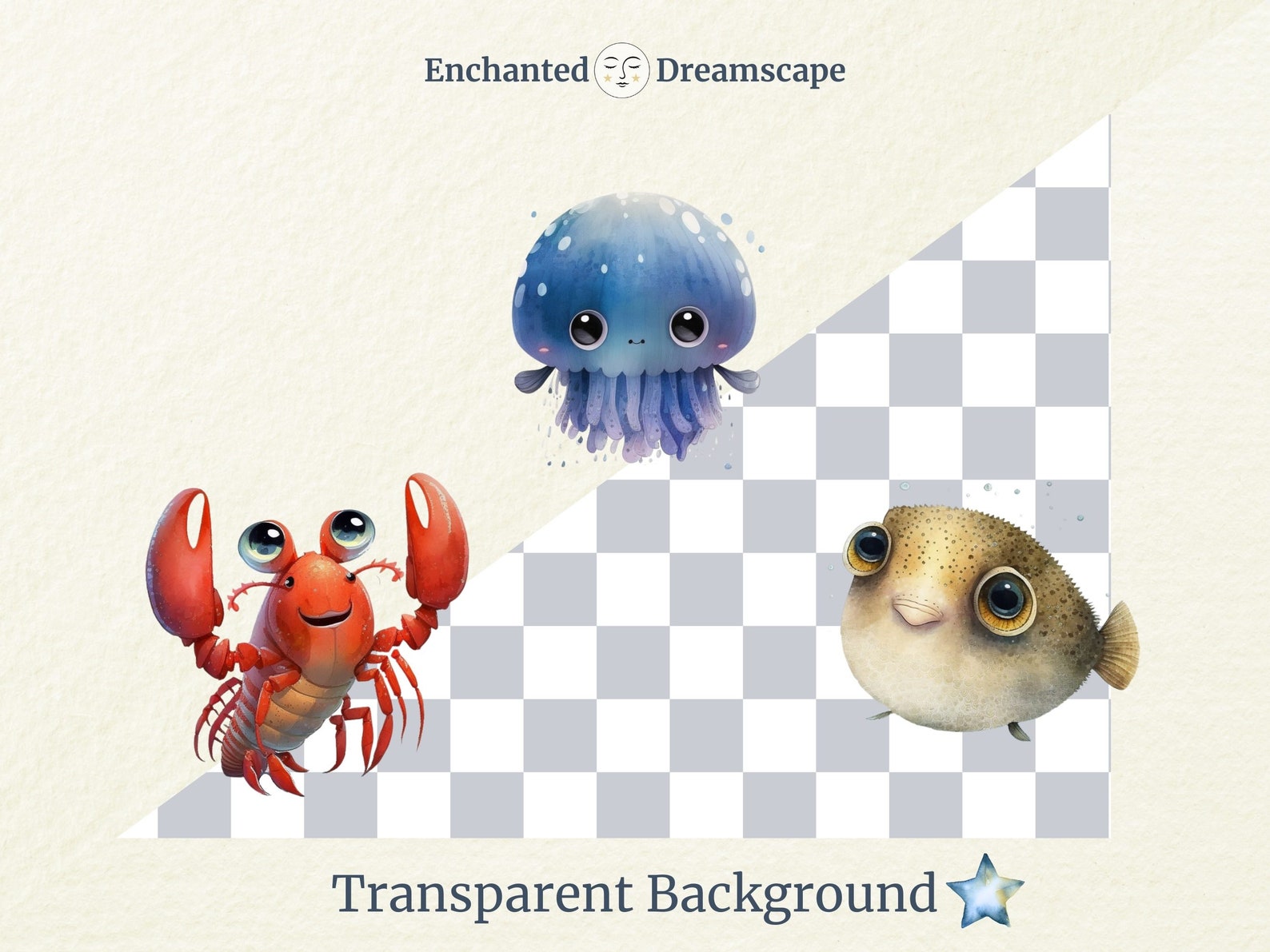 Watercolour Ocean Animals Clipart Under the Sea Clipart Bundle PNG Full ...