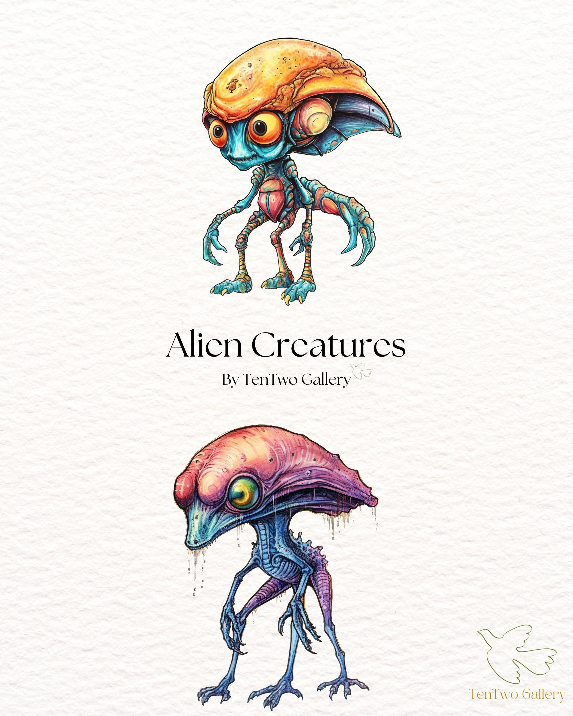 Alien Creatures Clipart | Space Aliens Clipart | Alien PNG | Outer ...