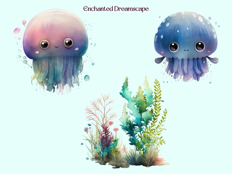 Watercolour Ocean Animals Clipart Under the Sea Clipart - Etsy