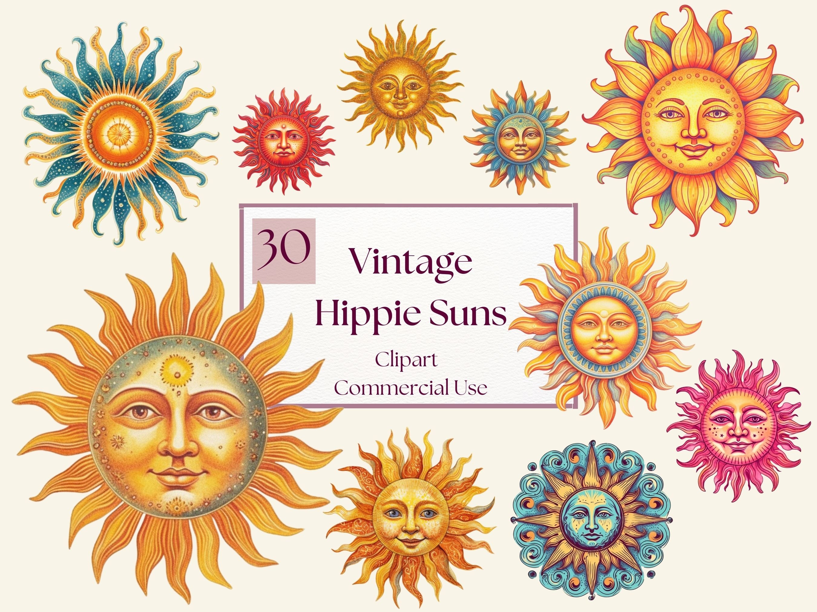 Vintage Sun Clipart