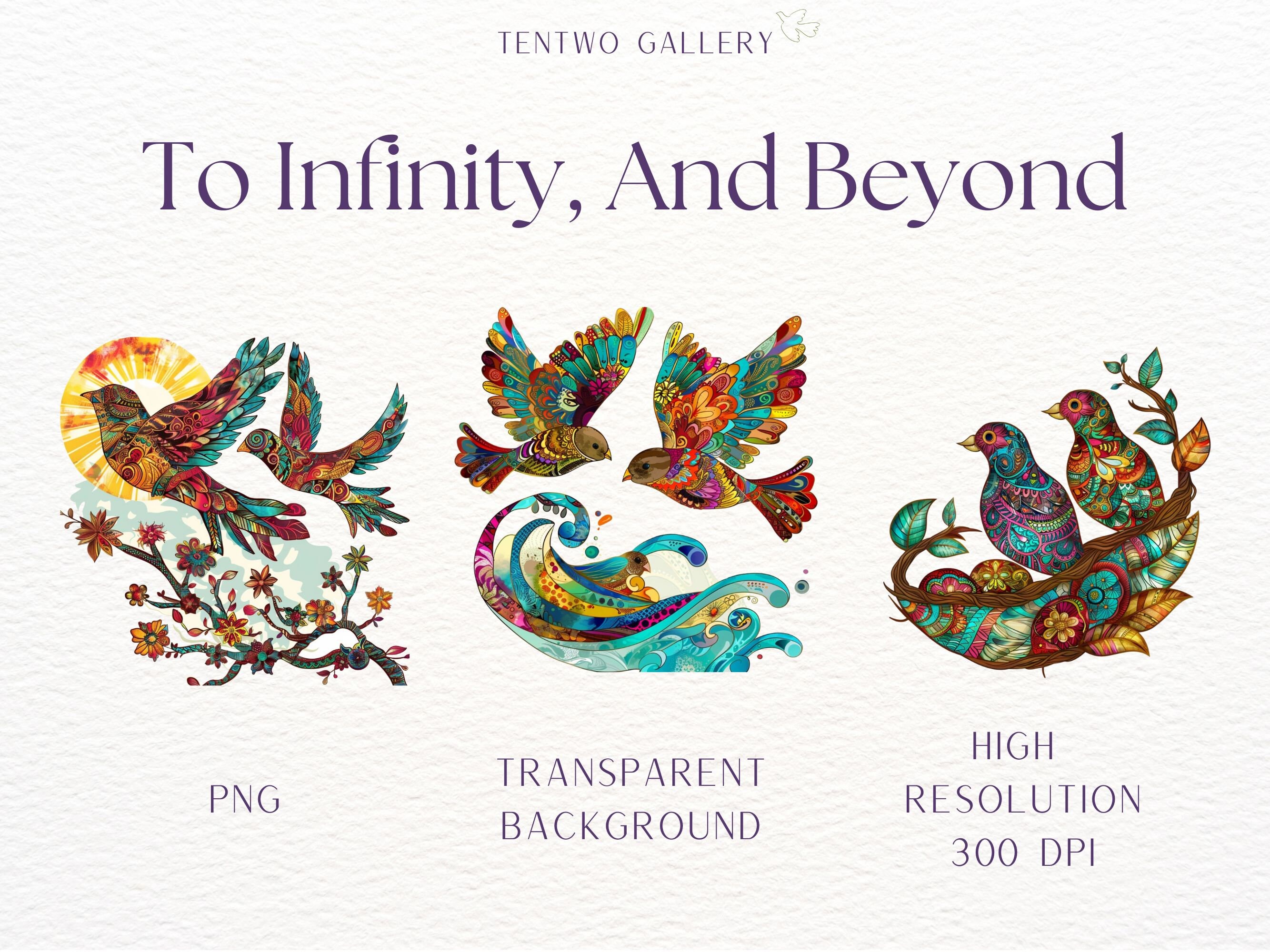 Boho Birds Clipart, Hippie Birds Clipart, Groovy Bird PNG, Bohemian ...