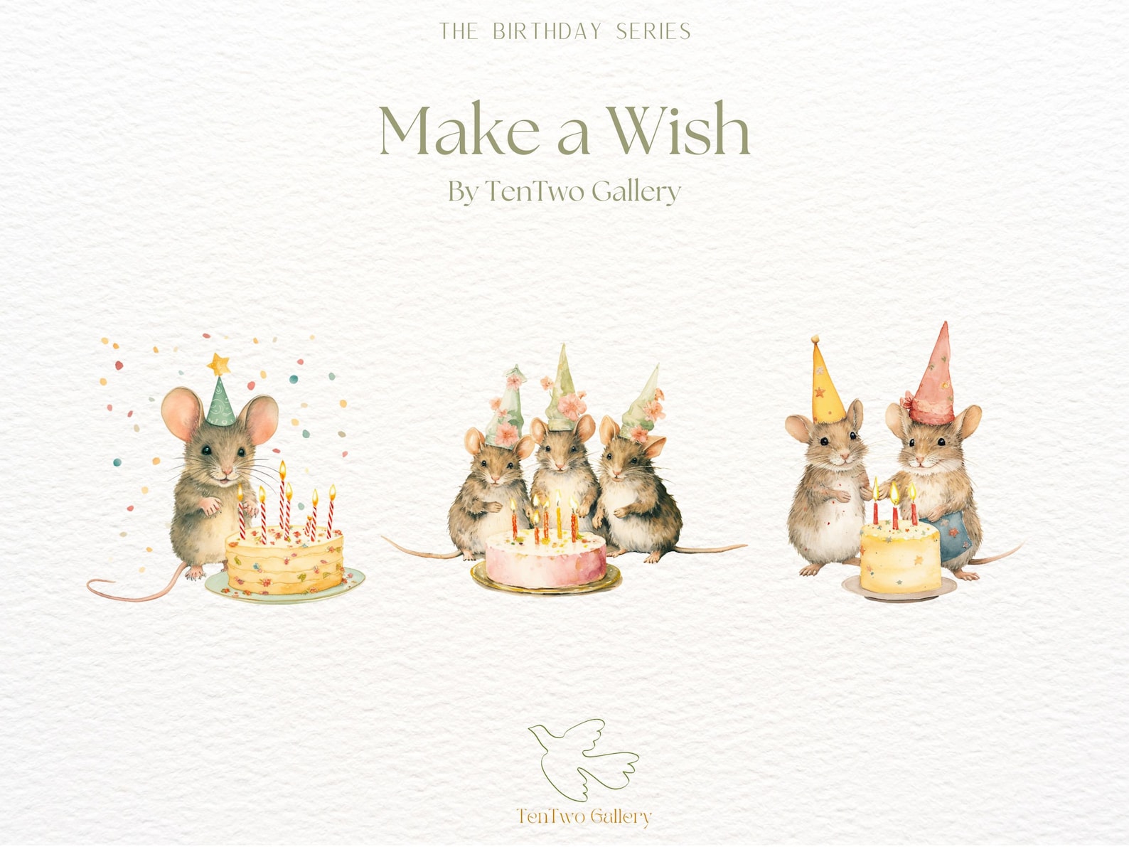 Birthday Mice Clipart, Celebration Graphics, Cute Mice Clipart ...