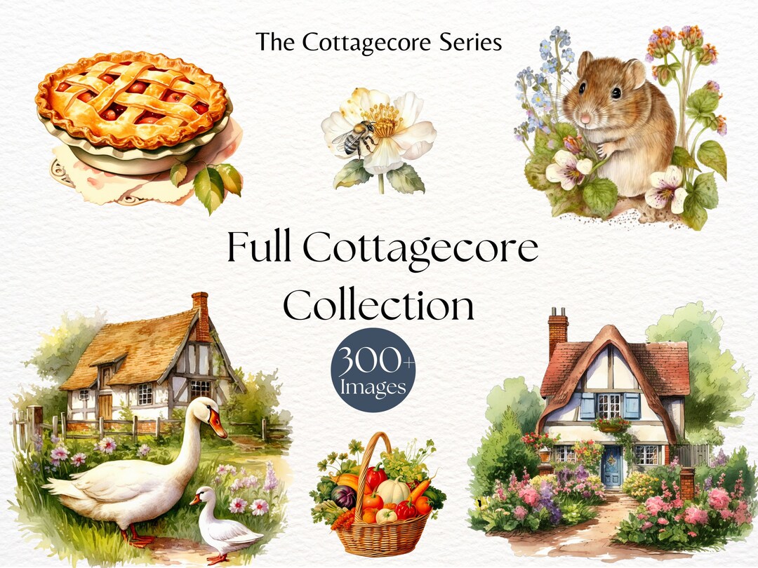 Full Cottagecore Clipart Collection, Cottages PNG, Fairycore, Farmcore ...