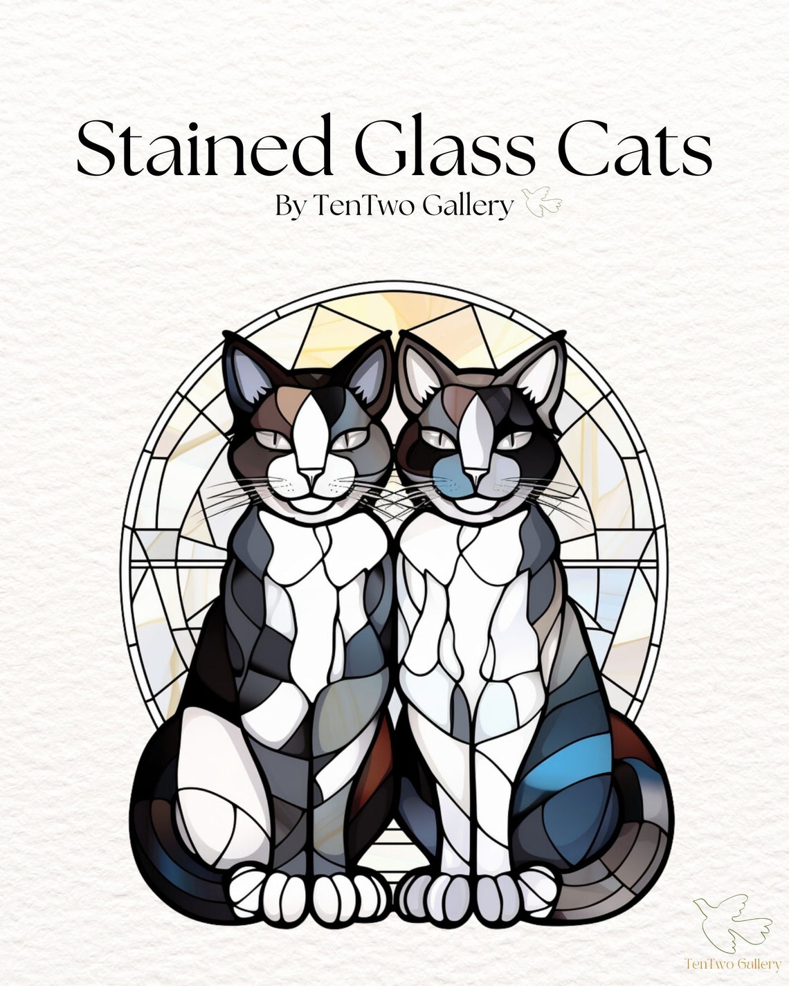 Stained Glass Cats Clipart Coloured Glass Cats Cute Kitten Images ...